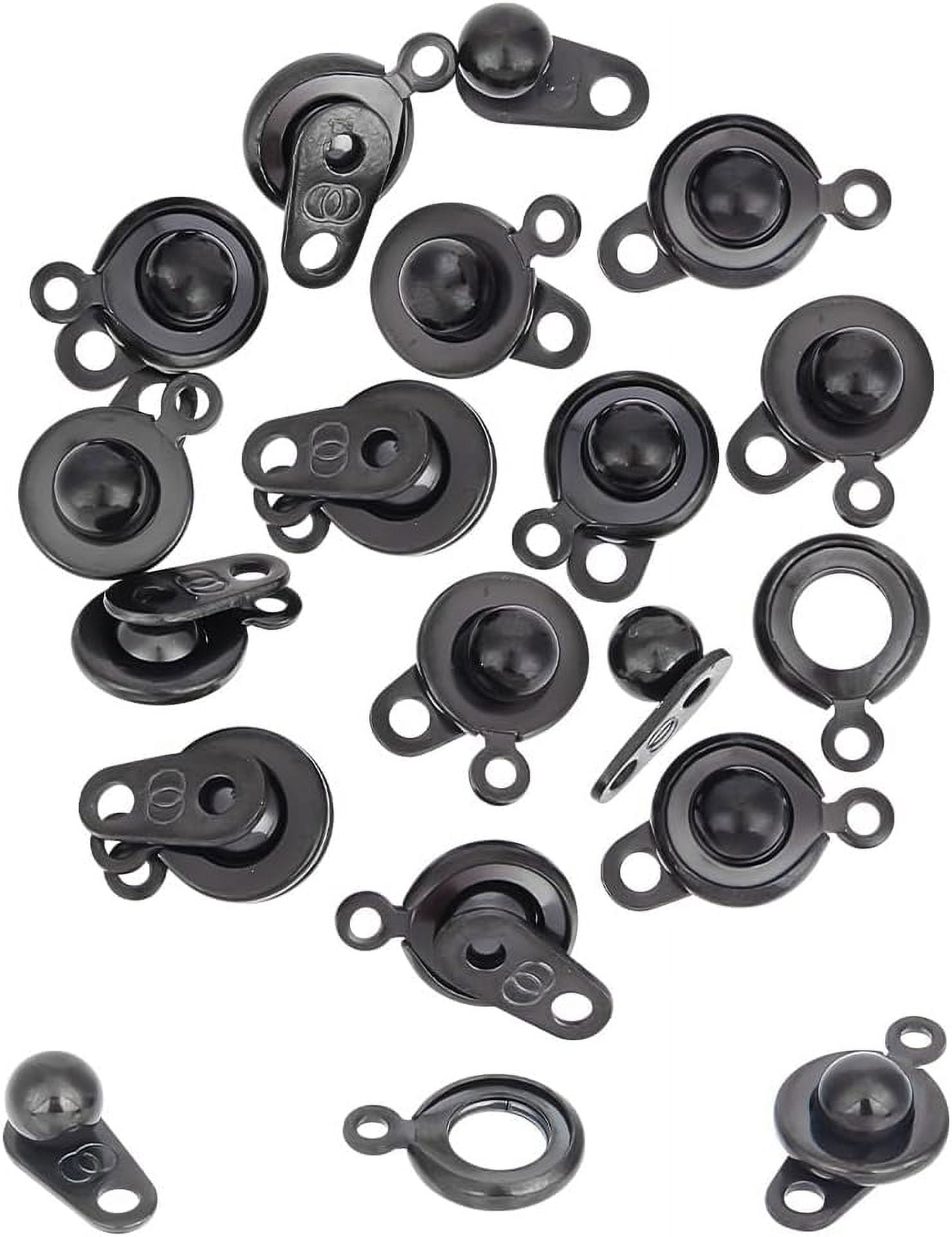 15 Sets Gunmetal Stainless Steel Snap Clasps Metal Snap Button Press ...