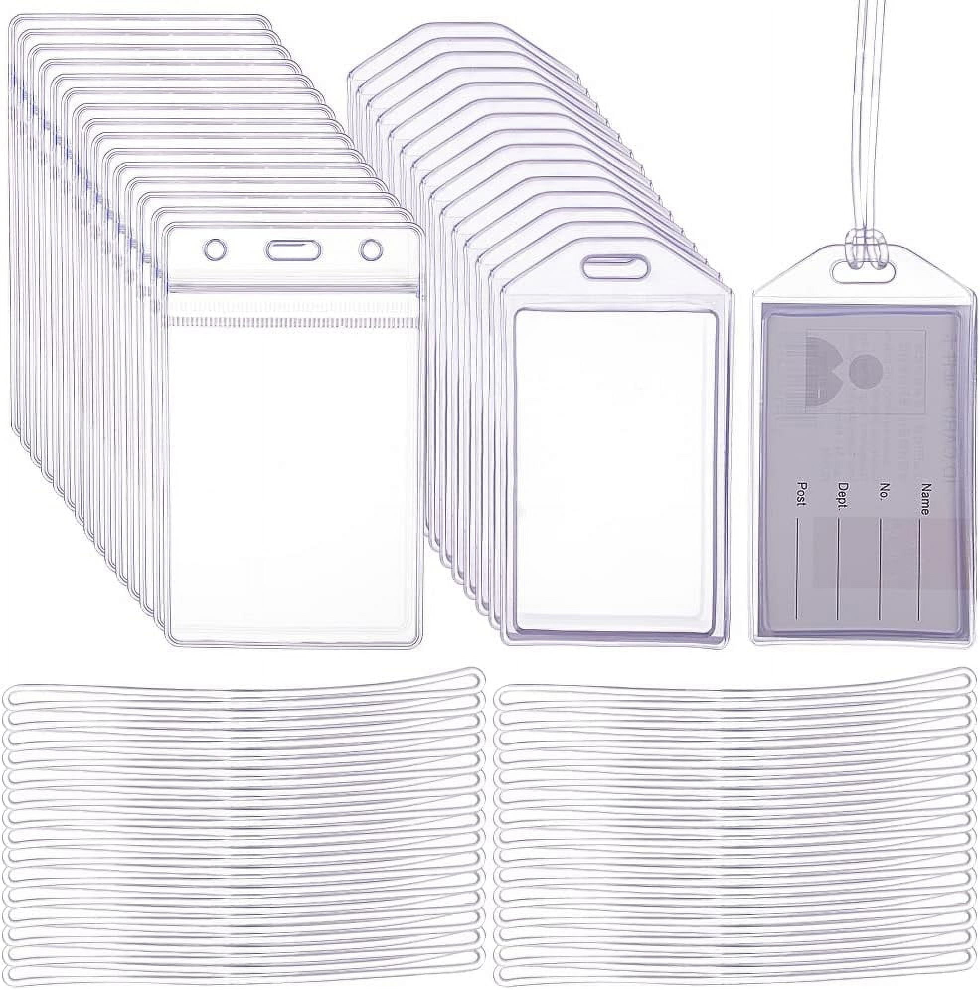 15 Sets Lanyard ID Card Holder Set Plastic Card Holders Lanyard Card ...