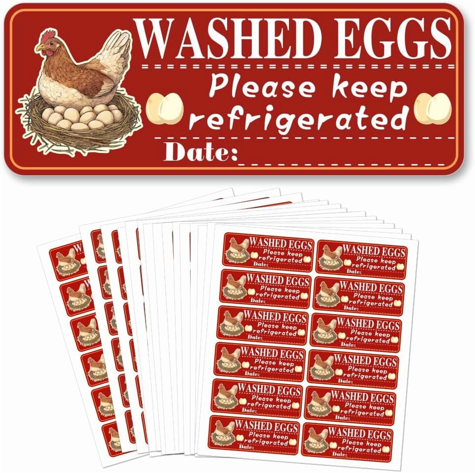 15 Sheets 180 Pcs Farm Fresh Unwashed Egg Carton Labels 1x2.64 Inch Red ...