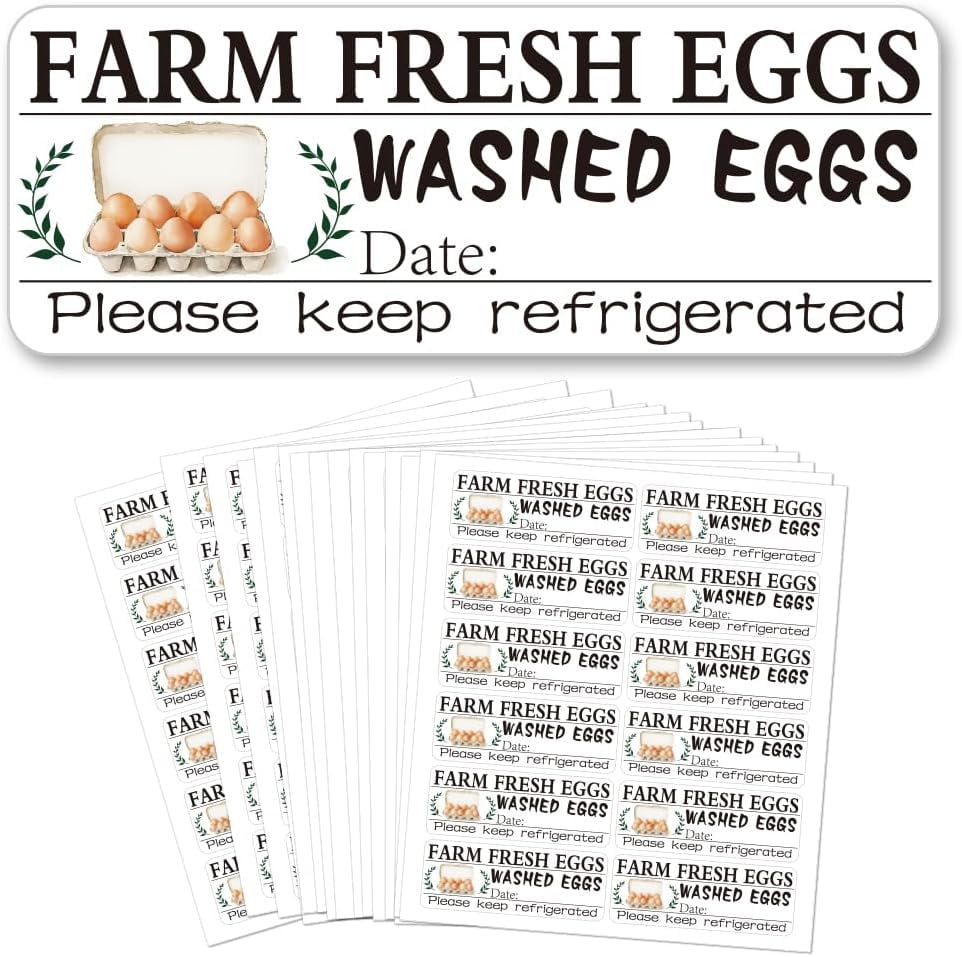 15 Sheets 180 Pcs Farm Fresh Unwashed Egg Carton Labels Self Adhesive ...