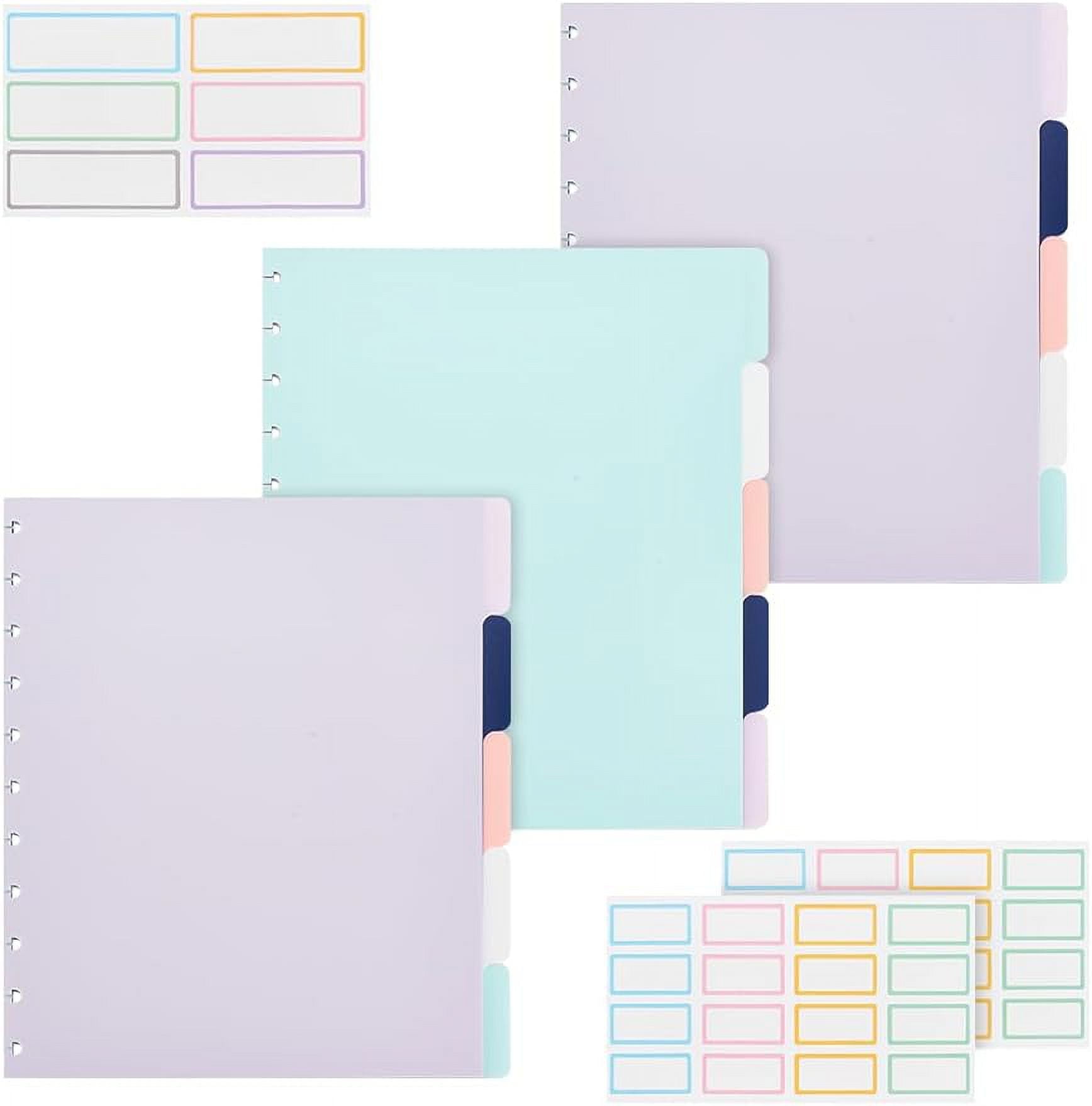 15 Sheets 5-Color Tab Dividers Discbound Blank Index Divider Kits ...