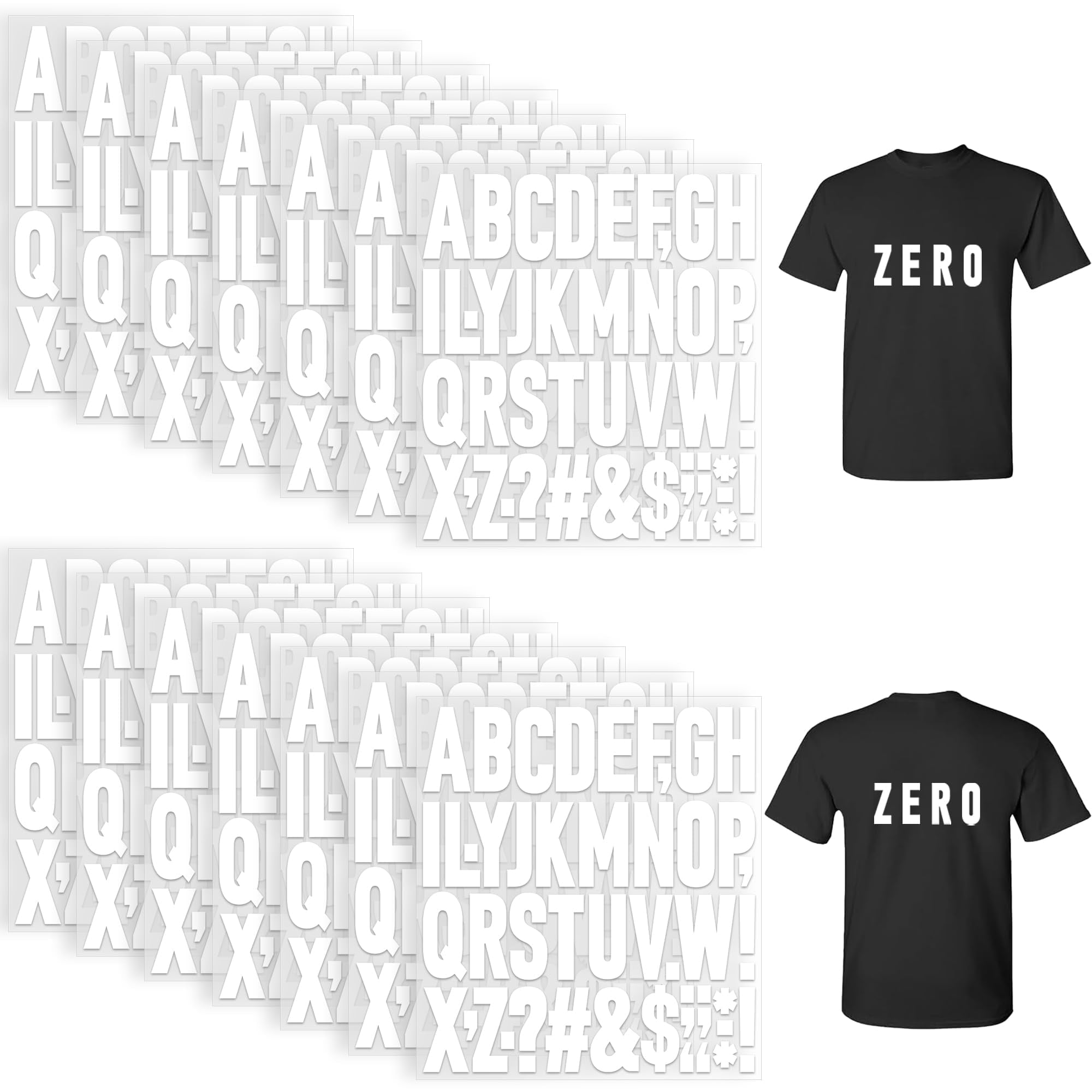 15 Sheets 690Pcs Iron on Letters 2 Inch Vinyl Iron on Letters for ...