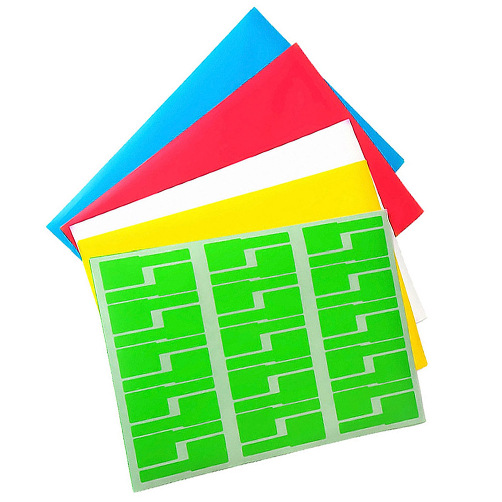 15 Sheets A4 Network Cable Labels Stickers P Shape Multi-color Blank ...