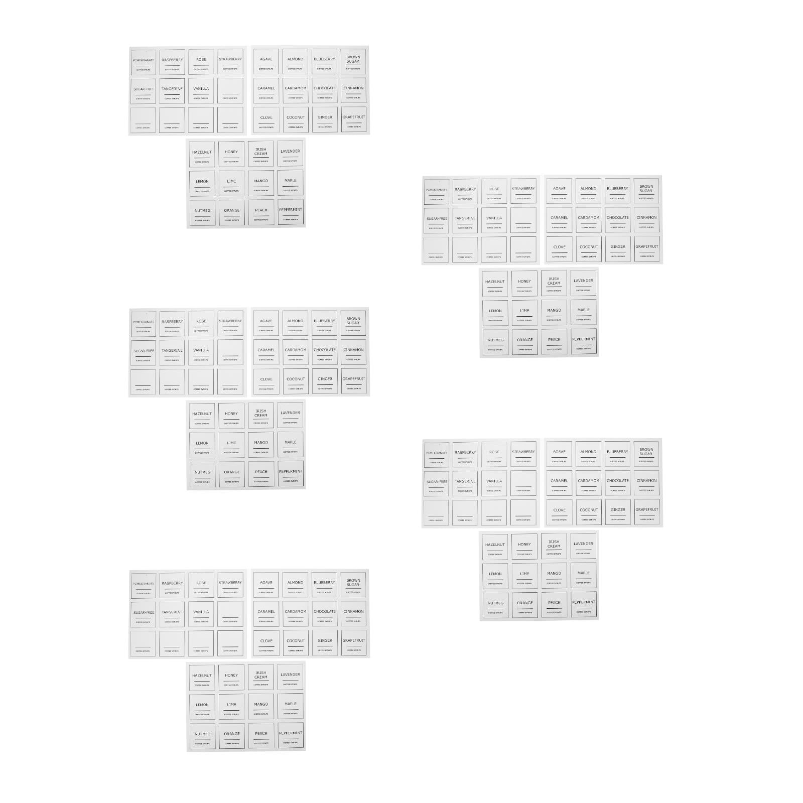 15 Sheets Coffee Syrup Labels Coffee Shop Waterproof Writable Stickers ...