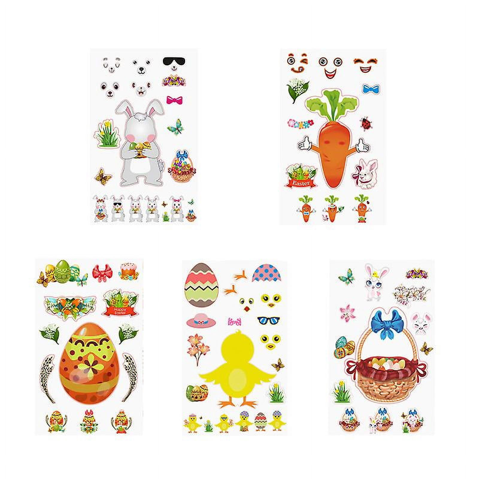 15 Sheets Easter Make Your Own Decal Mix And Match Sticker Kids Easter ...