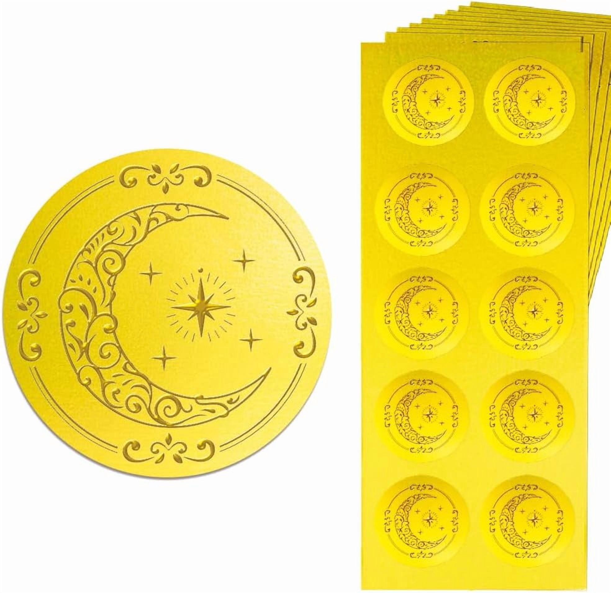 15 Sheets Gold Foil Paper Picture Stickers Round Dot Decorative ...