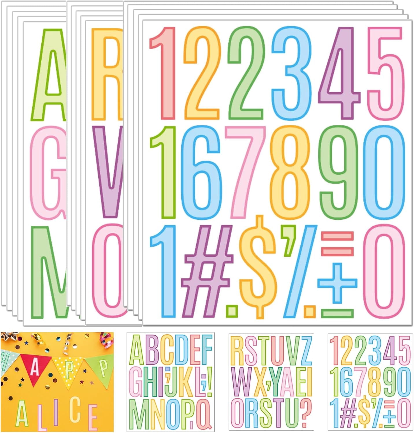 15 Sheets Letters Stickers 3 inch Self-Adhesive Vinyl Letter Alphabet ...