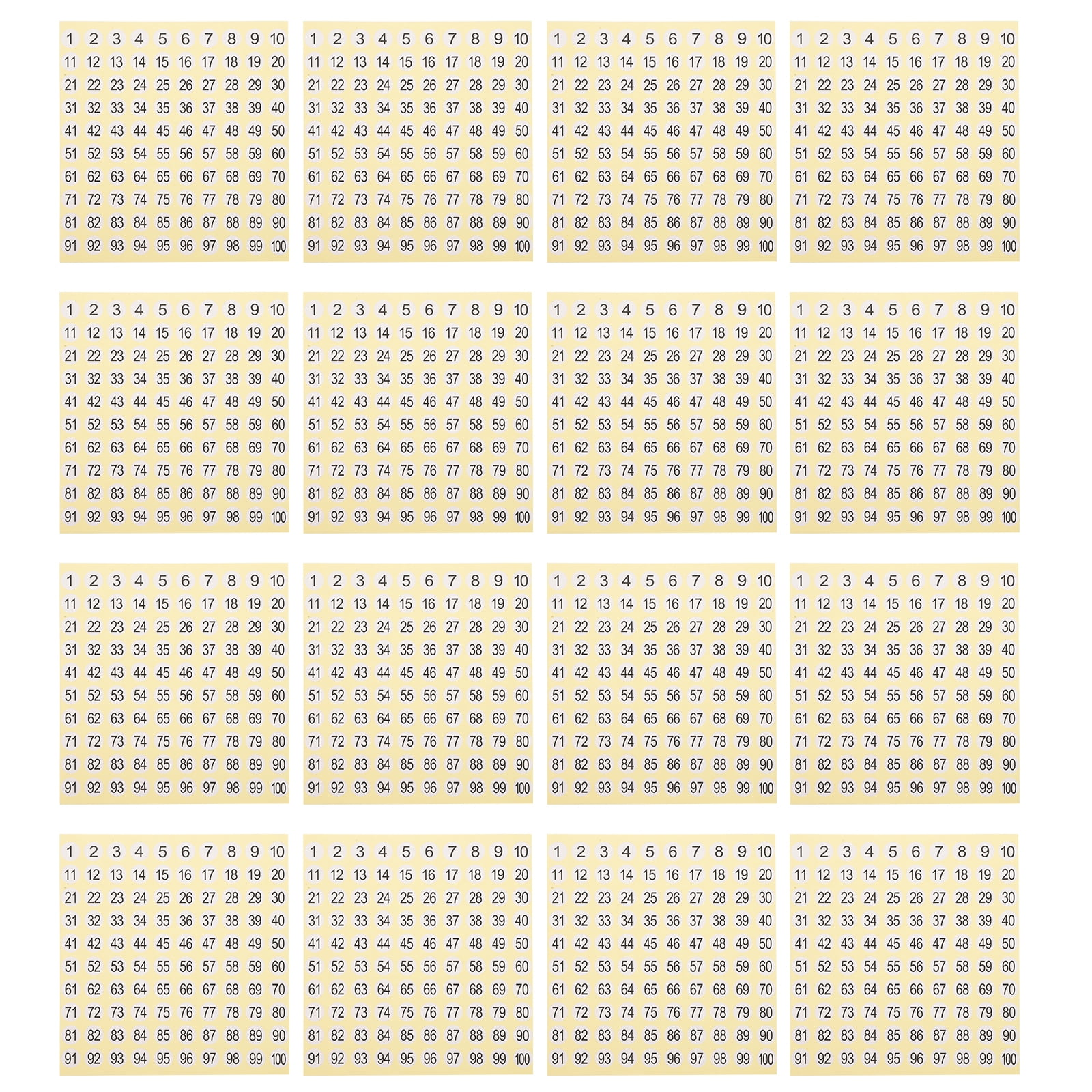 15 Sheets Number Stickers 1-100 Calendar Mailbox Numbers Office ...