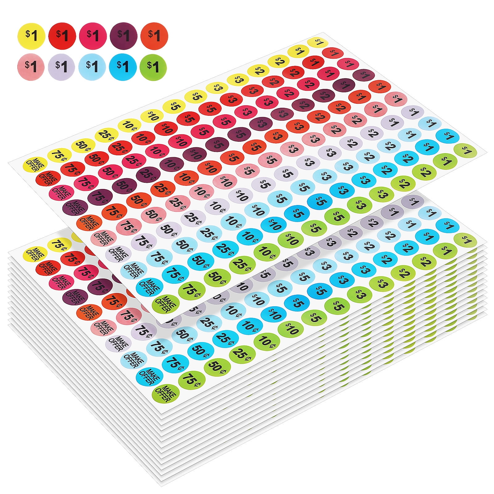 15 Sheets Price Stickers Garage Price Tags Circle Stickers Retail ...