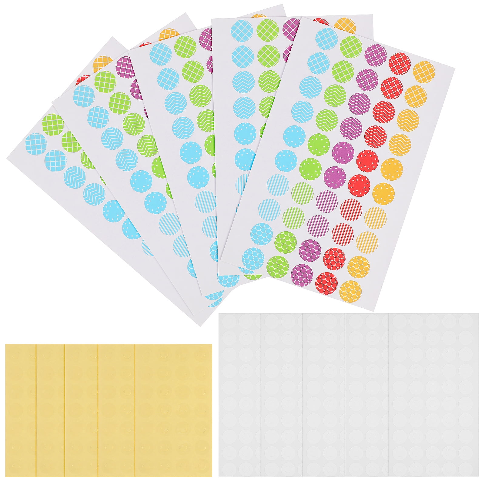 15 Sheets Color Labels Hole Stickers Binder Paper Round Transparent ...