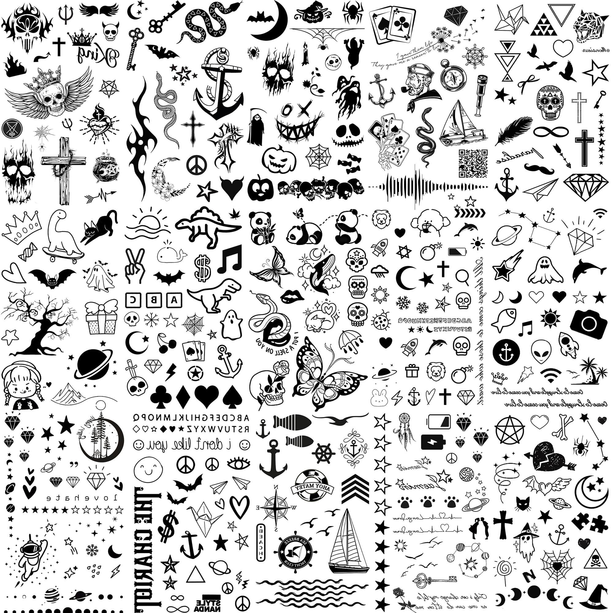 15 Sheets Small Temporary Tattoos For Women Adults Hands Neck Tattoo ...
