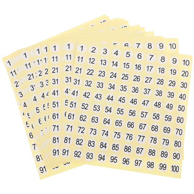 15 Sheets of Round Numbered Stickers Labels Numbered Stickers Clothing ...