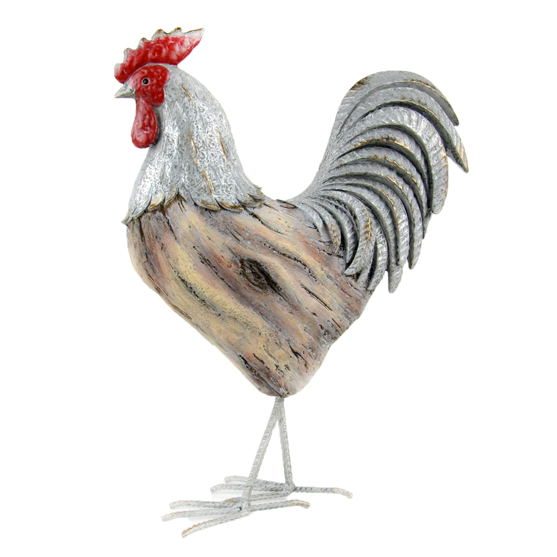 Midwest Design Imports Rooster, 15", Silver - Walmart.com