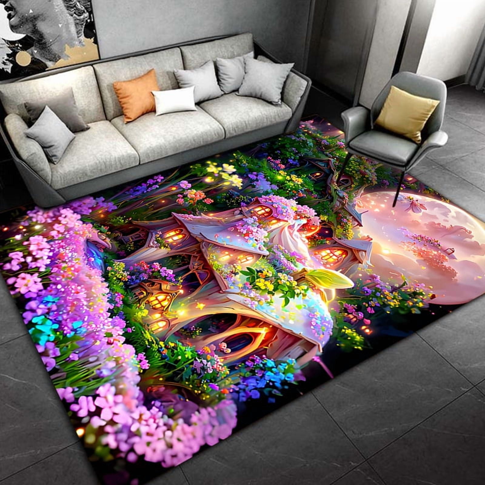 15 Sizes Fairy Tale House Pattern Rug Carpet for Living Room Bathroom ...