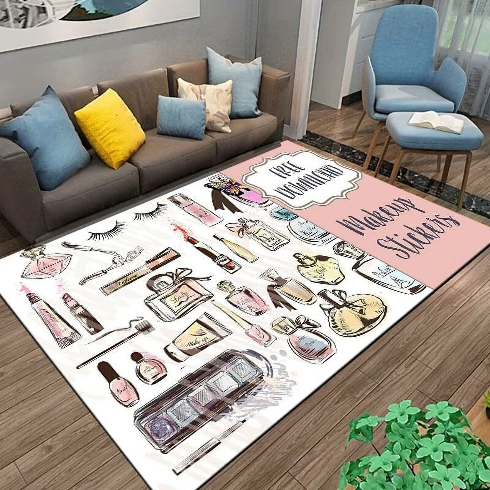 15 Sizes Hand painted makeup and cosmetics Room Rug Street Fashion ...