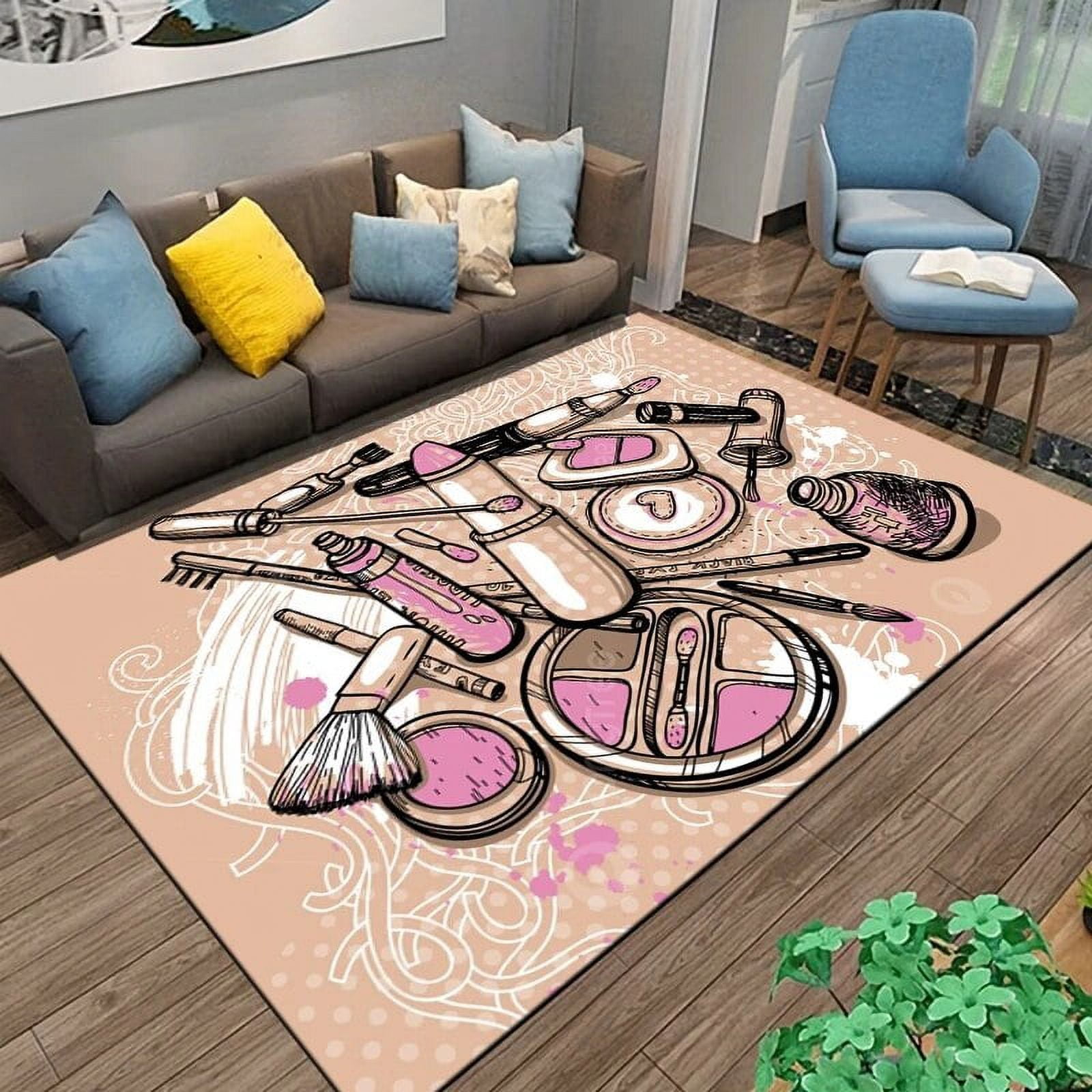 15 Sizes Hand painted makeup and cosmetics Room Rug Street Fashion ...