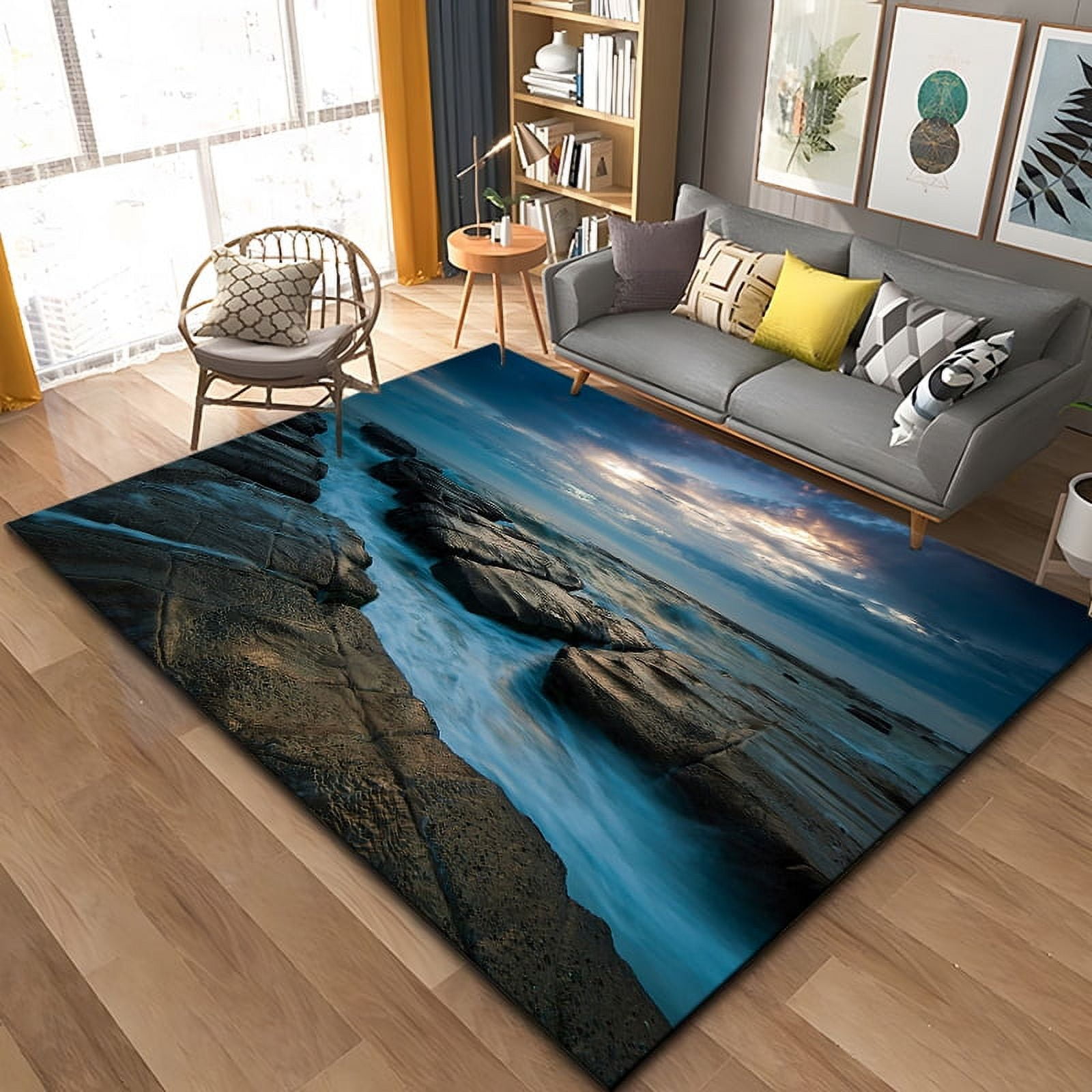 15 Sizes Natural Rock Scenery Pattern Rug for Bedroom Living Room ...
