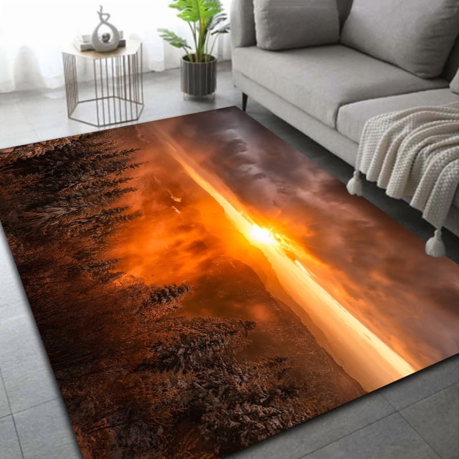 15 Sizes Sunrise Scenery Printed Carpet Fashion Motorcycle Mat Non ...