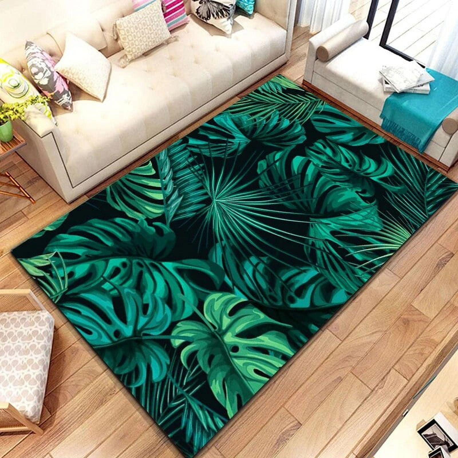 15 Sizes Tropical Leaf Pattern Rug for Bedroom Living Room Carpet for ...