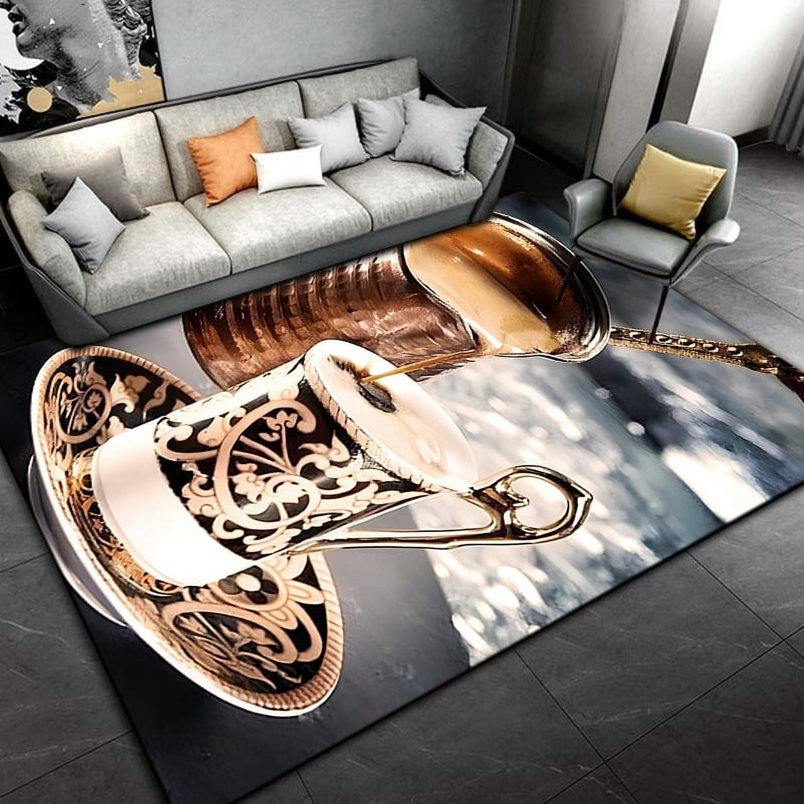 15 Sizes coffee Printed Carpet Fashion Mat Non -slip Carpet Rug Outdoor ...