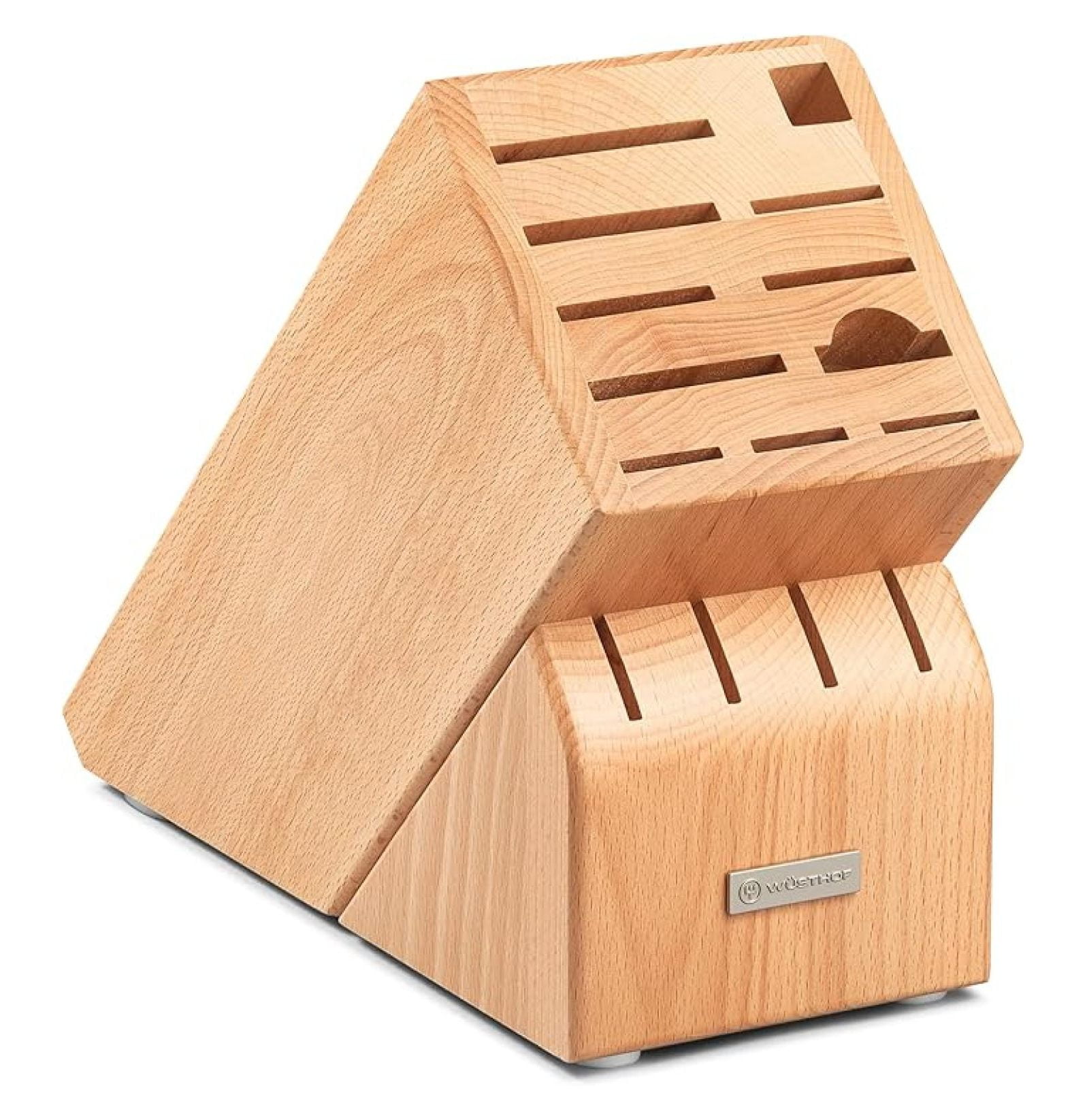 15-Slot Natural Wood Knife Storage Block - Walmart.com