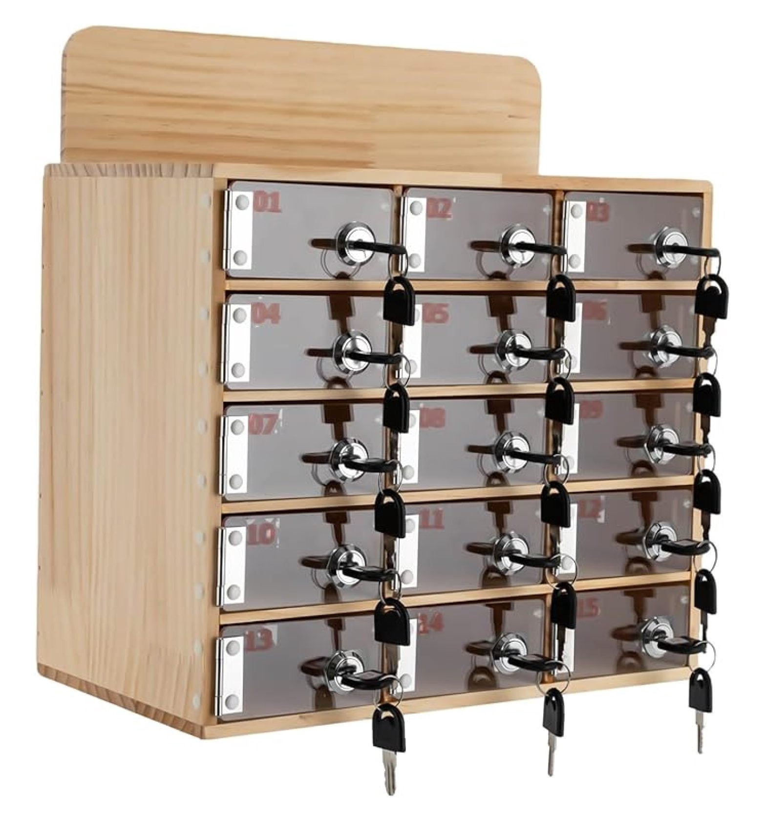 15 Slots Cell Phone Locker Box for Classroom, Pocket Chart Cell Phones ...