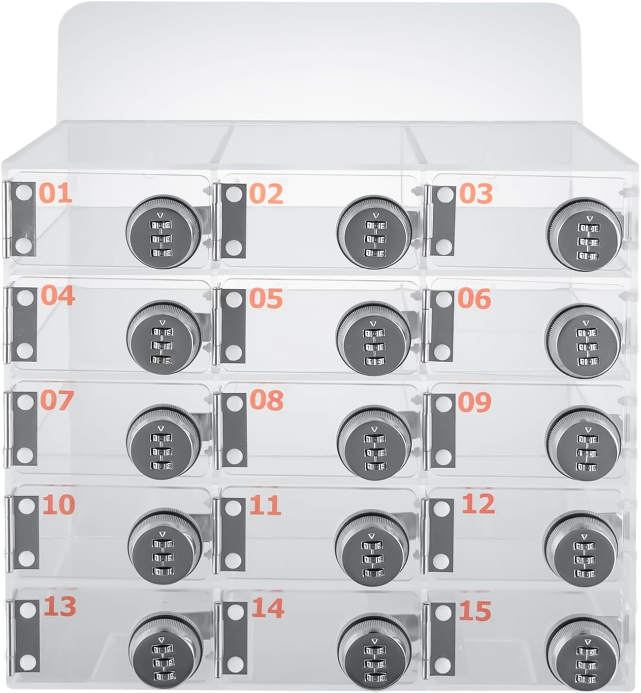 15 Slots Cell Phone Locker Box, Clear Acrylic Cell Phone Storage Locker ...