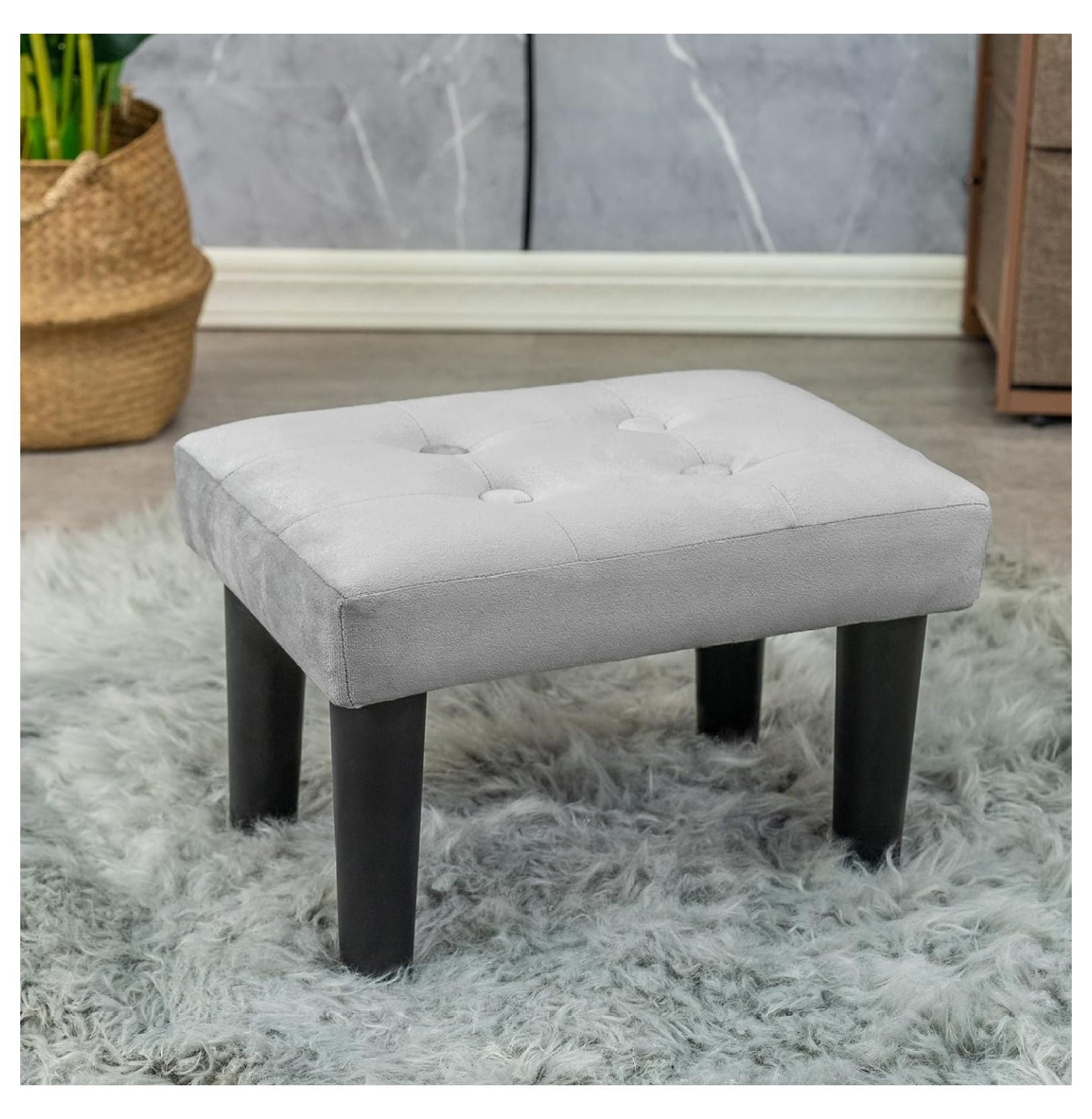 15” Small Ottoman Stools, Foot Stool for Under Deskrest for Office ...