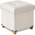 15" Small Ottoman with Storage Cube, Square Storage Ottoman Foot Stool ...