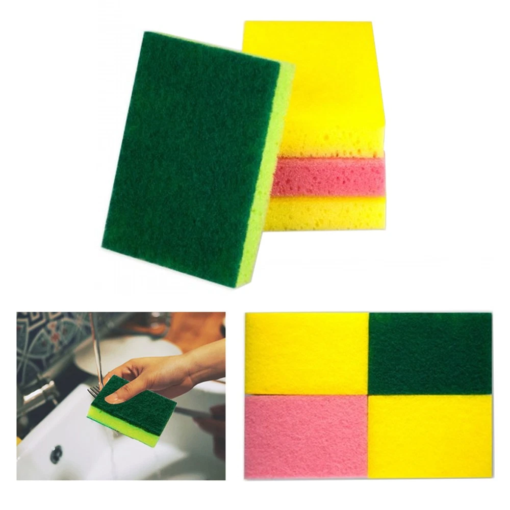 15 Sponge Scouring Pads Kitchen Dishes Cleaner Scour Scrub Cleanning ...