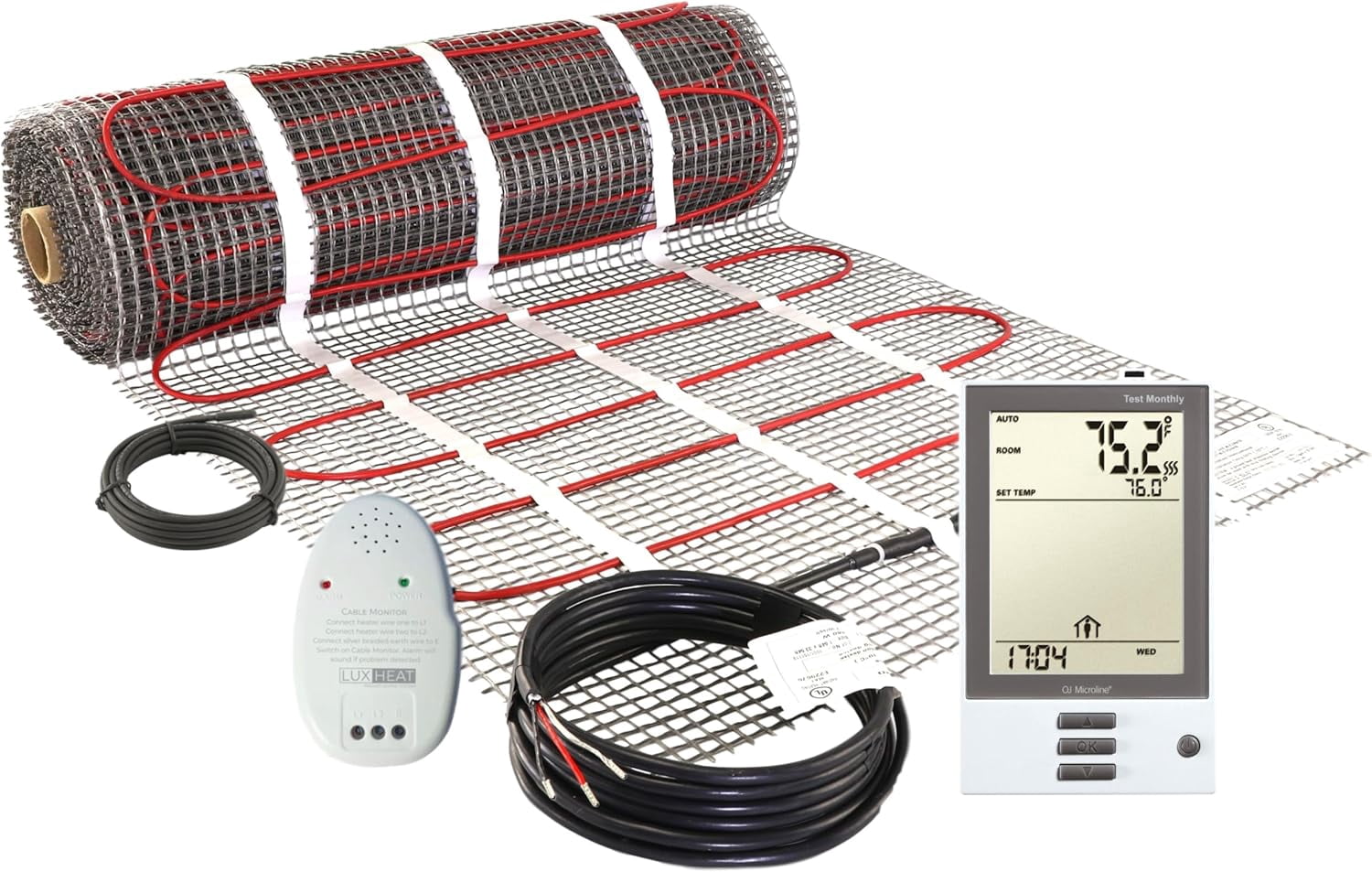 15 Sqft Mat Kit, 120v Electric Radiant Floor Heating System for Under ...