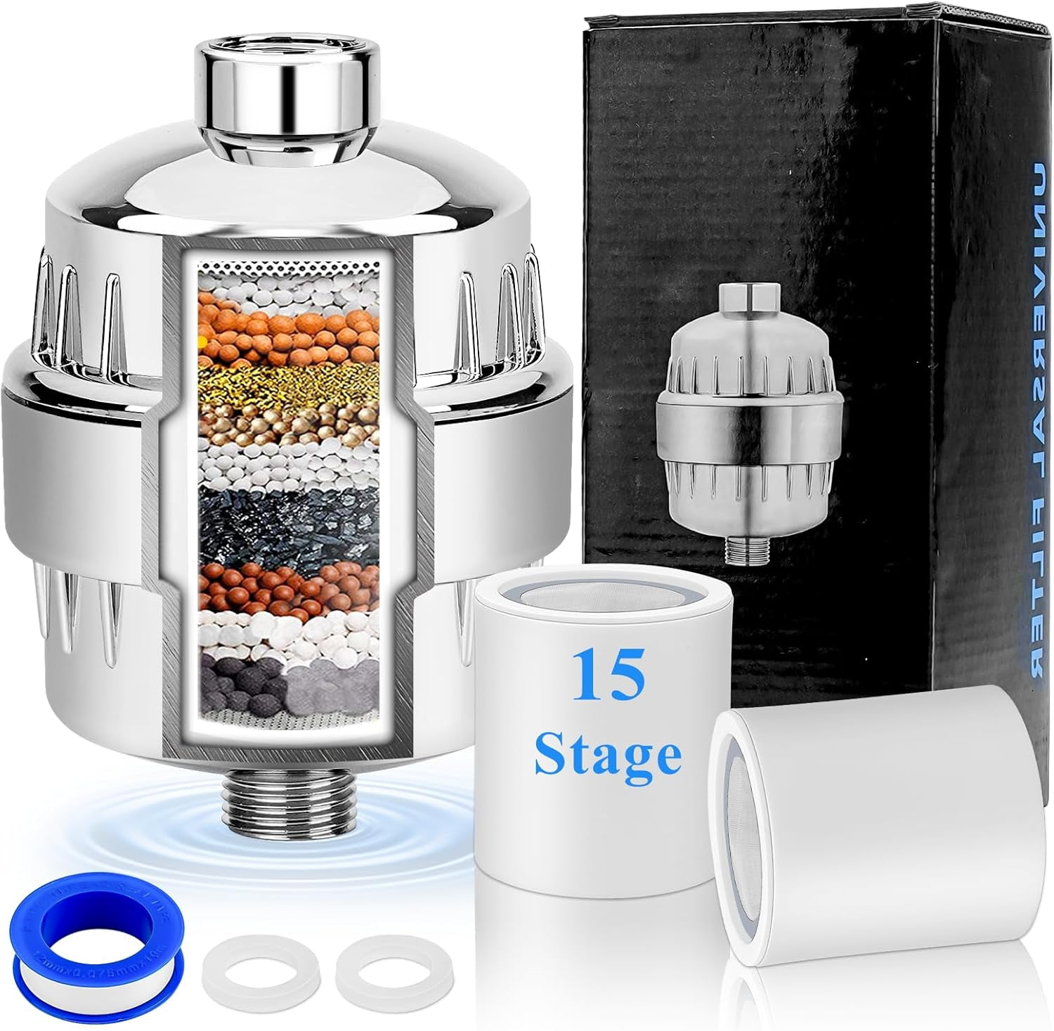 15 Stage Shower Head Filter,Shower Head Filter For Hard Water-High ...