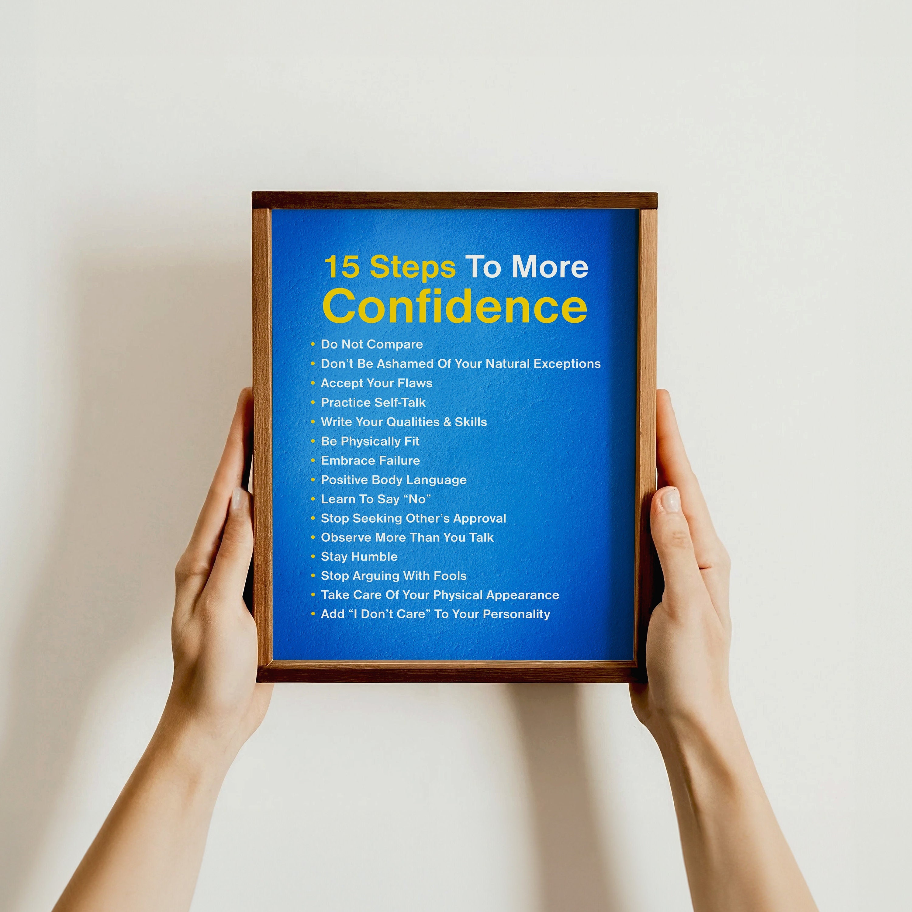 15 Steps To More Confidence Wall Art, Motivational Poster ...