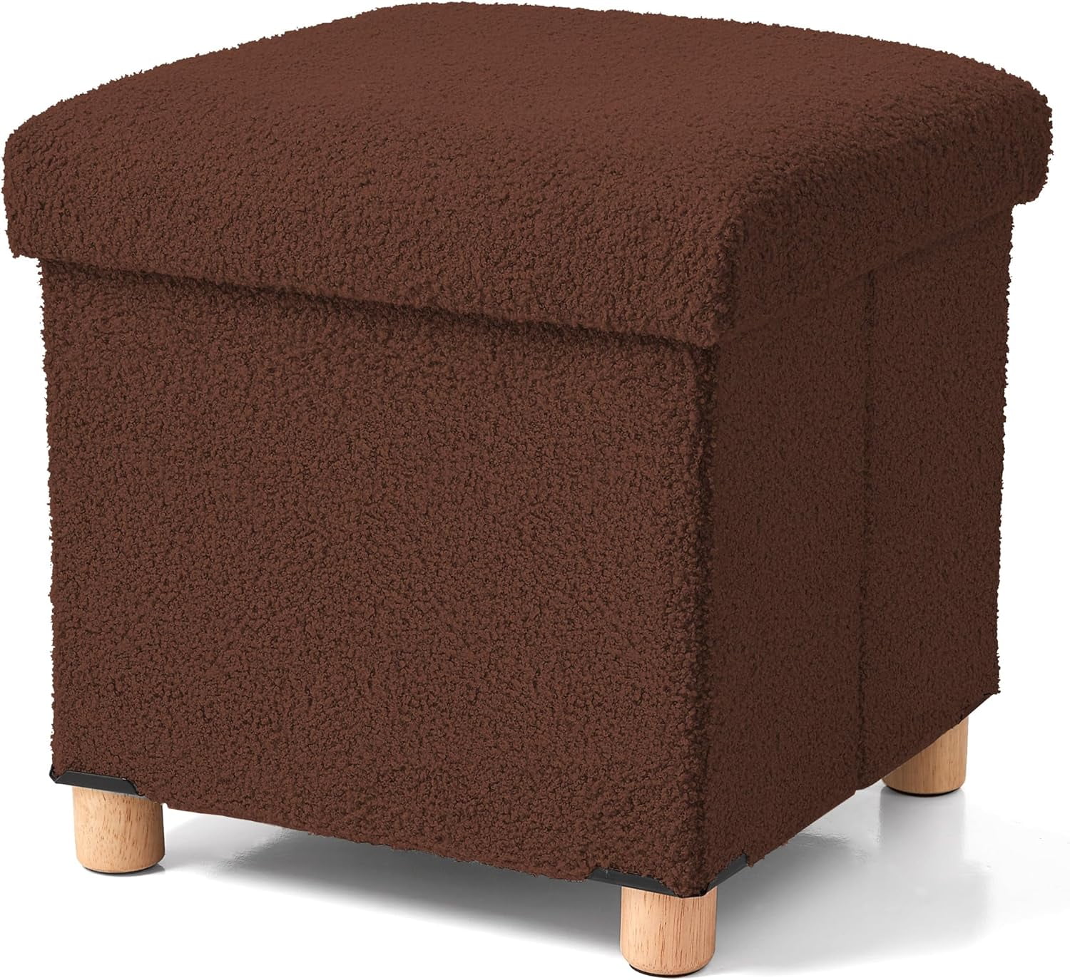 15" Storage Ottoman for Dorm, Small Ottoman with Storage, Sherpa Small ...
