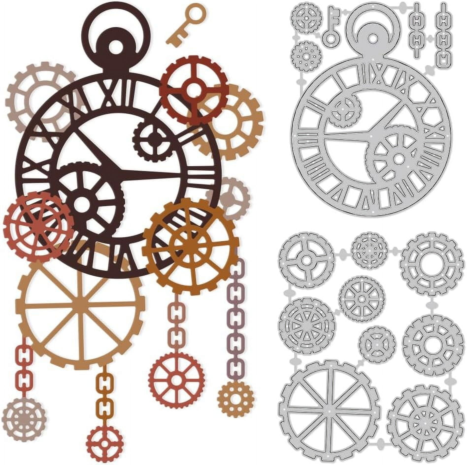15 Styles Gear Clock Cutting Dies Clocks Card Making Die Cut Carbon ...