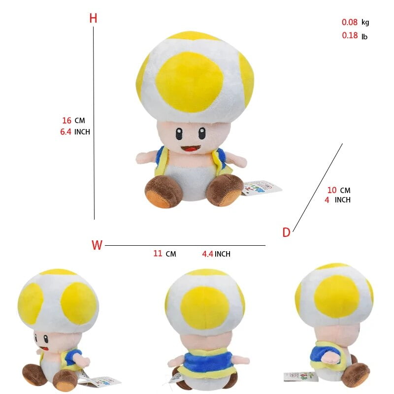 15 Styles Super Bros Plush Toy Cute Cartoon Princess Mushroom Bomb ...