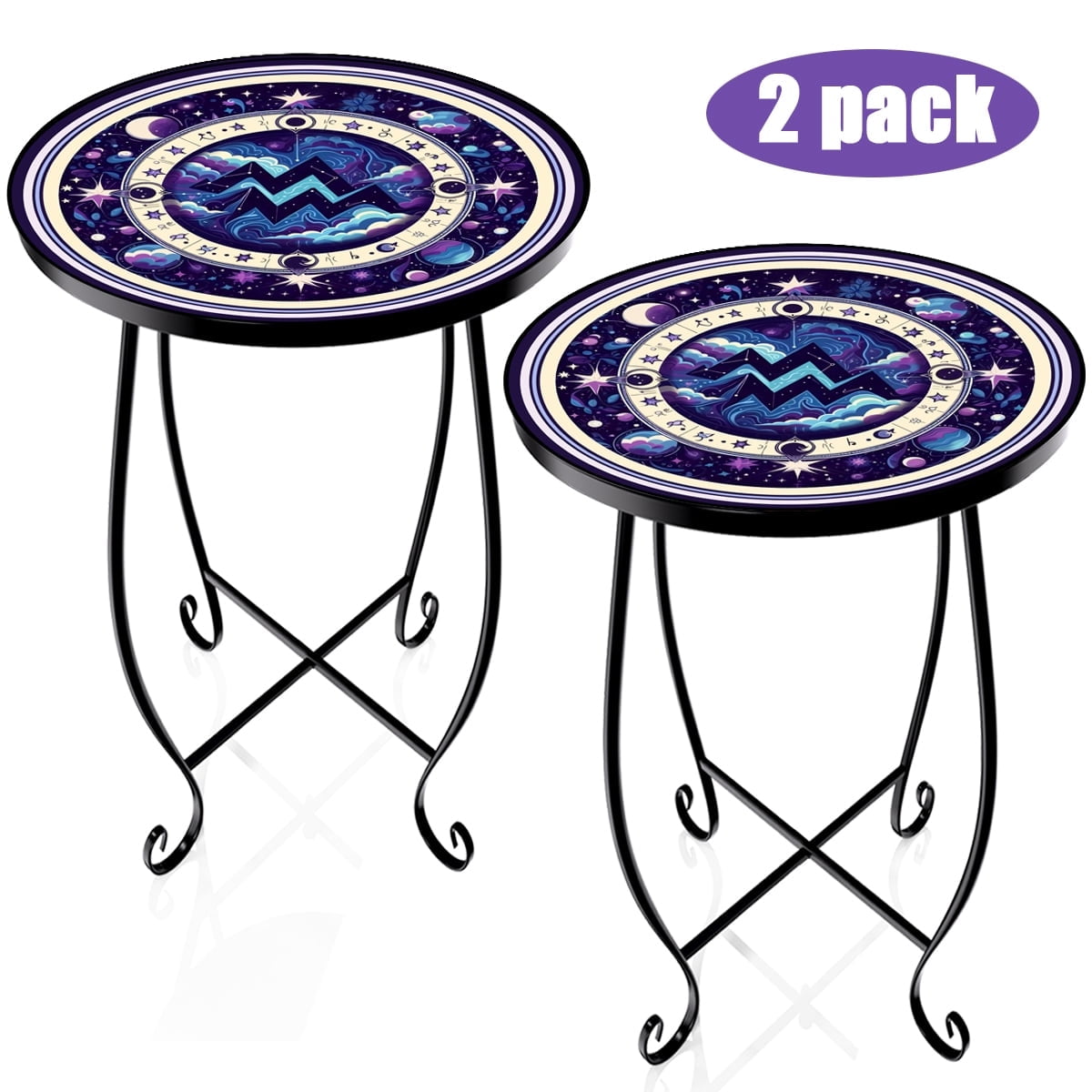 15'' Tall Plant Stand for Flower Pot Set of 1, Round Metal Plant Stand ...