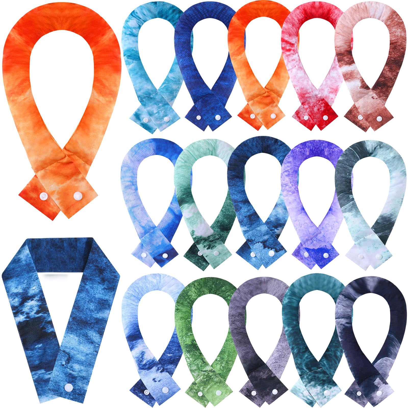 15 Tie Dye Cooling Neck Wrap Bandana with Snap Fasteners - Walmart.com