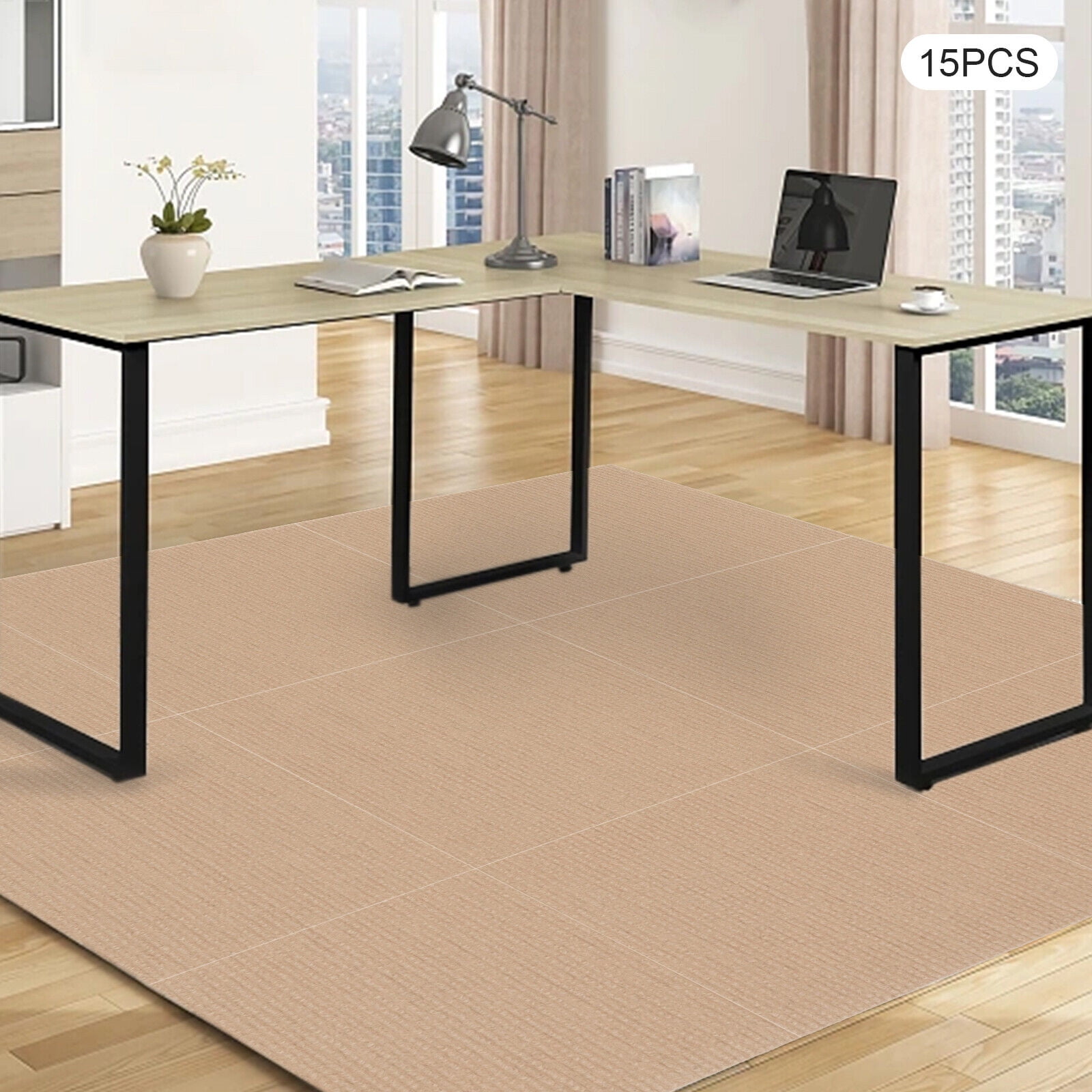 15 Tiles Self Adhesive Carpet Floor Tiles Peel & Stick 24" x 24" DIY ...