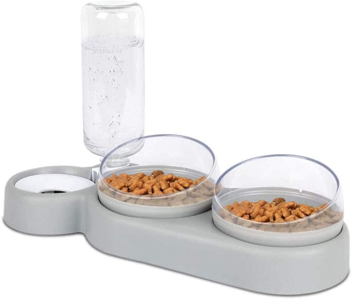 15° Tilting Cat Bowl Set with Automatic Water Bottle for Dogs and Cats ...