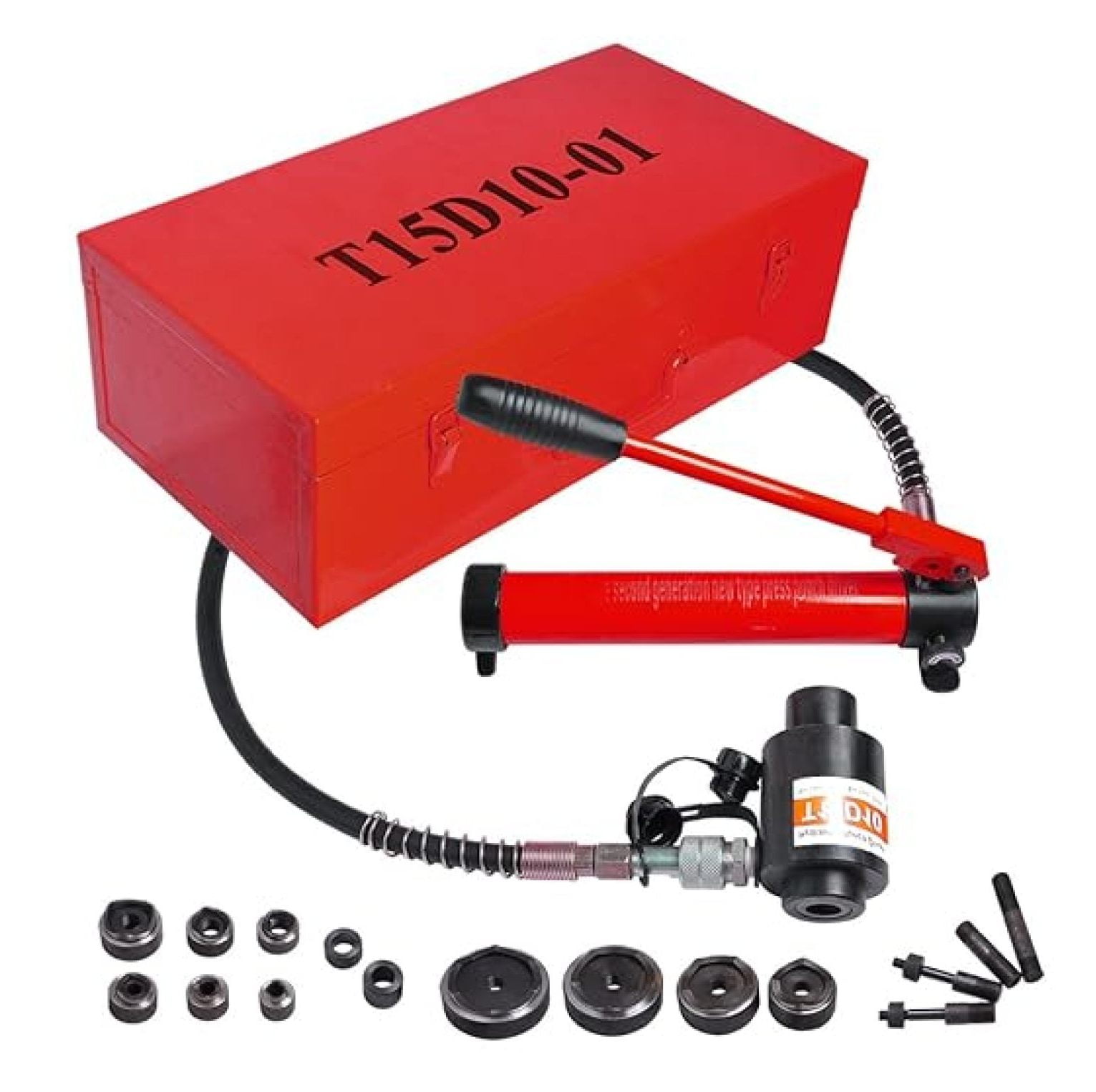 15 Ton Hydraulic Knockout Punch Set 1/2" to 4" 10-die Conduit Hole ...