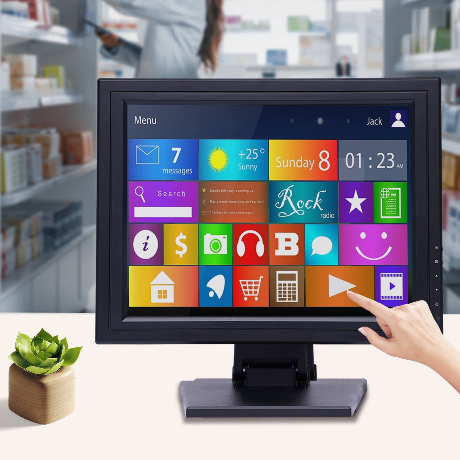 15" Touch Screen Dashier Display, LCD Touchscreen Monitor, VGA for ...