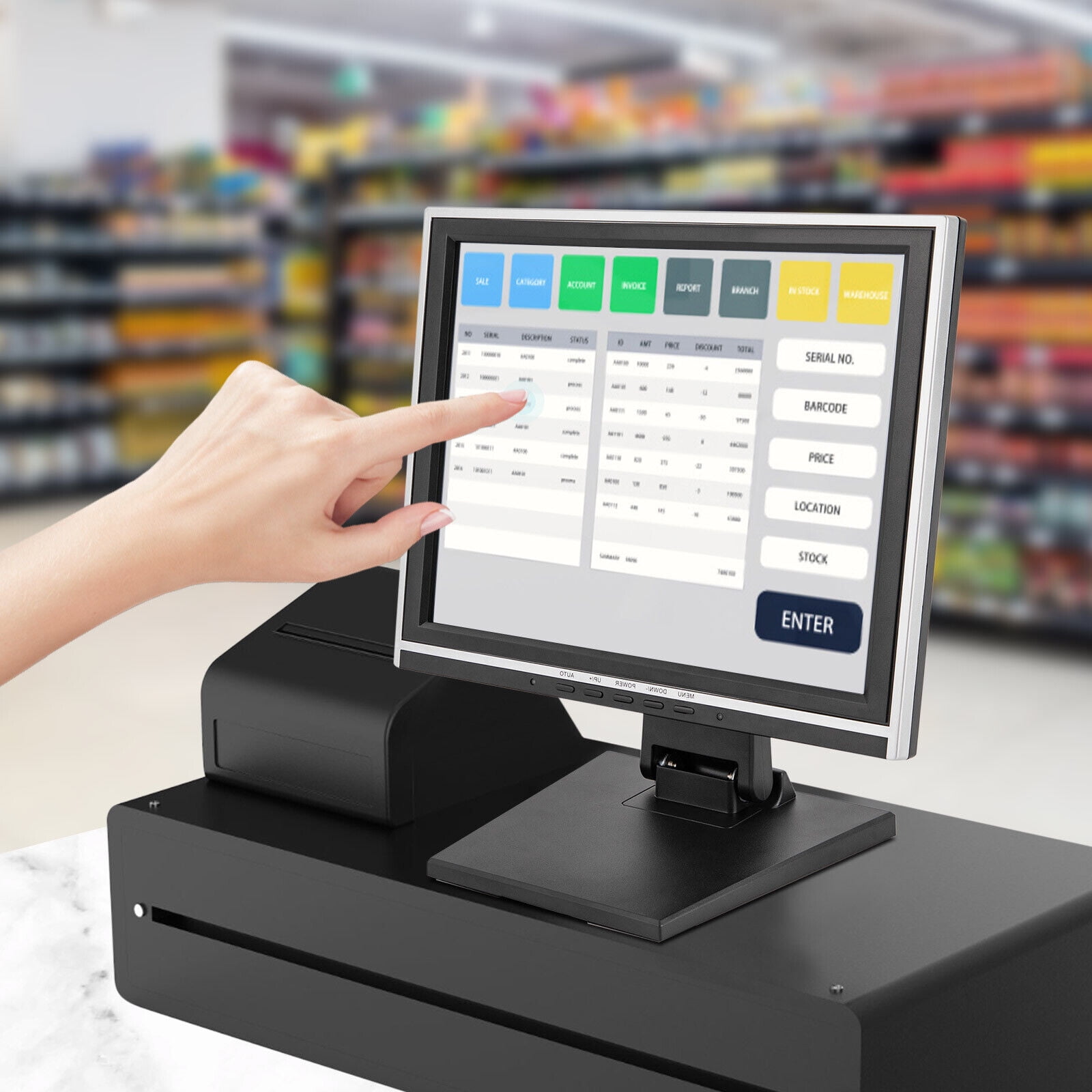 Touch Screen Cash Register with POS Stand, 15 inch - Walmart.com