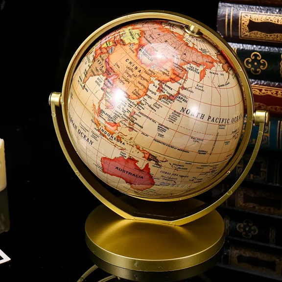 HPDDIN Mini Vintage World Globe, Small Plastic Rotating Earth, Desktop ...