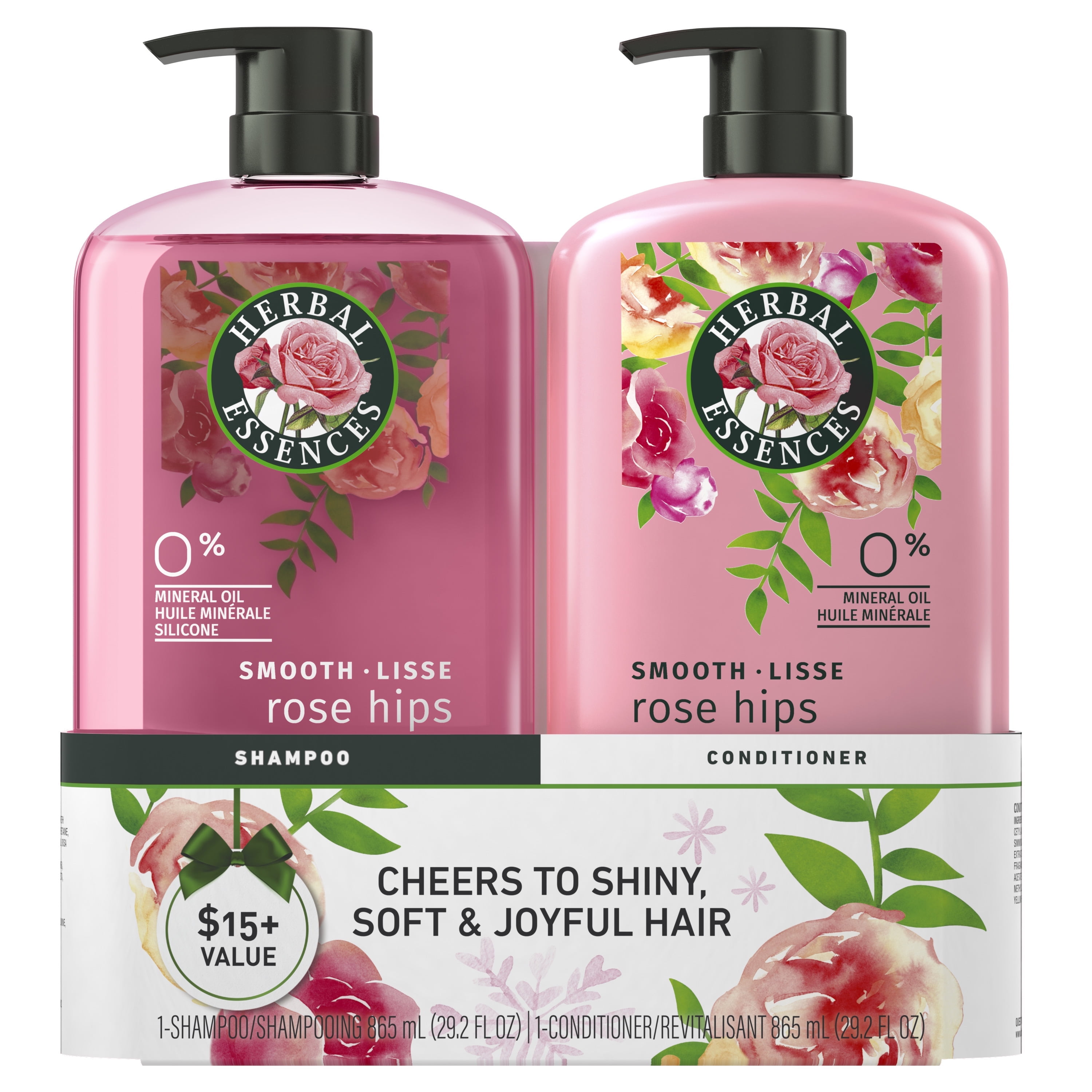 Herbal Essences Rose Hips Smooth Shampoo and Conditioner, 58.4 Fl Oz ...