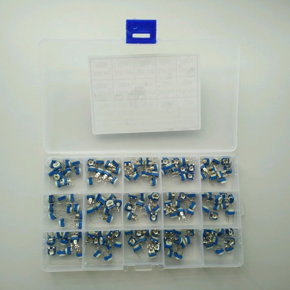 15 Values 150pcs 100 ohm~1M ohm 200 ohm 470 ohm 1K ohm 3.3K Trimpot Pot ...