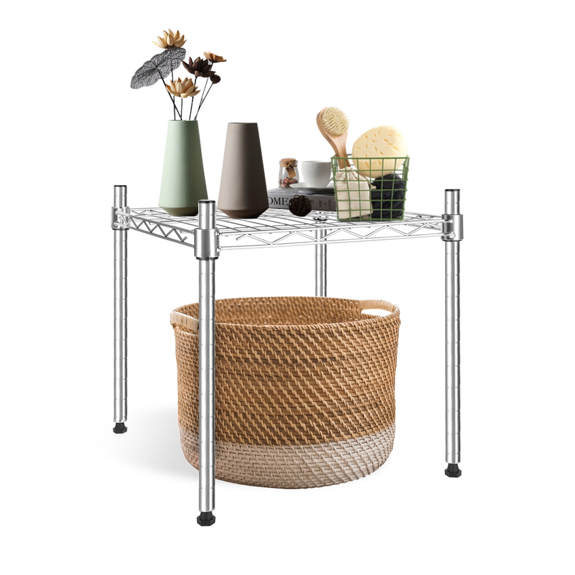 15" W x 13.8" L x 14.6" H 1-Tier Heavy Duty Storage Shelving Unit ...