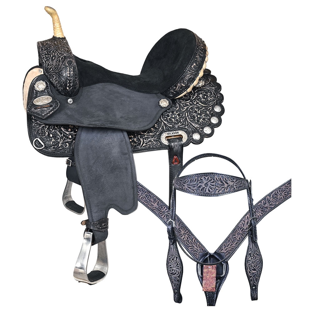 15 Western Horse Saddle American Leather Flex Trail Barrel Tack Hilason ...