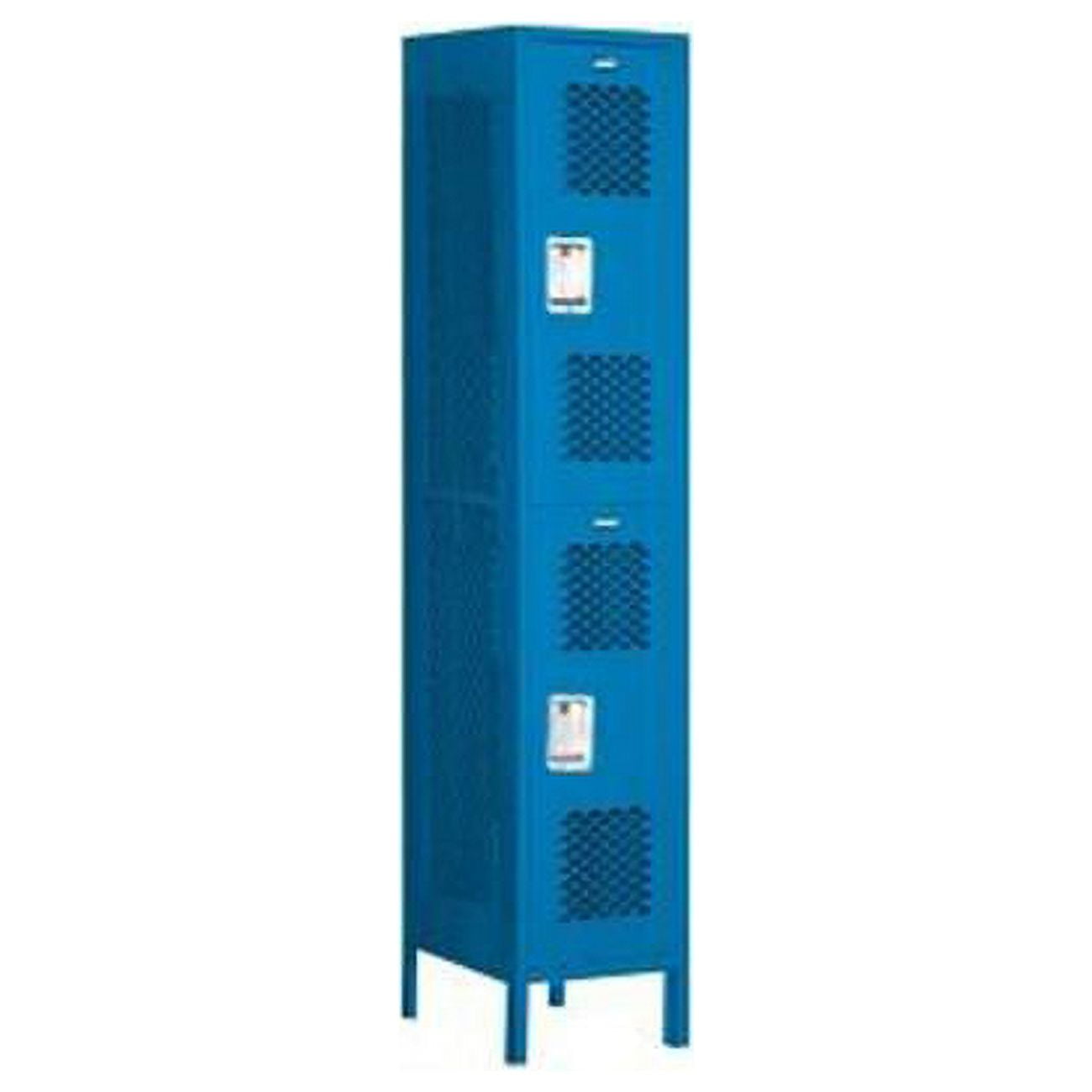 15" Wide Double Tier Vented Metal Locker - 1 Wide - 6 Feet High - 18 ...