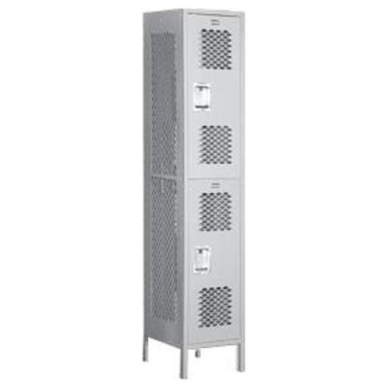 15" Wide Double Tier Vented Metal Locker - 1 Wide - 6 Feet High - 18 ...